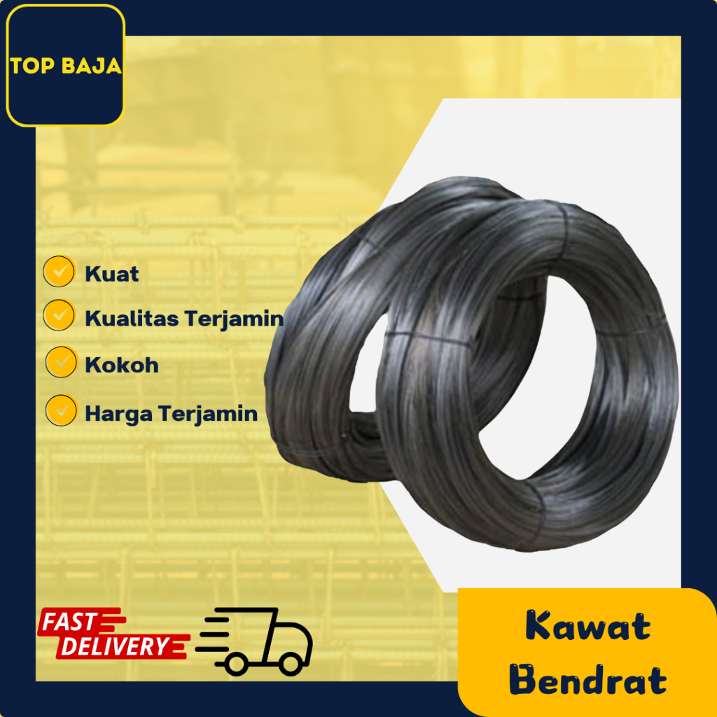Jual Kawat Bendrat roll 1 kg Ikat besi beton dan ulir warna Hitam ...