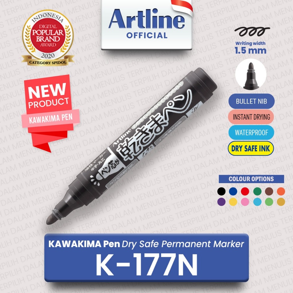 Jual KAWAKIMA Pen Dry Safe Permanent Marker K-177N / Spidol Permanen ...