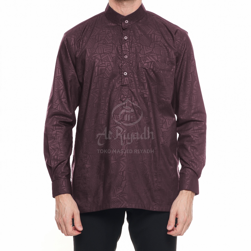 Jual Baju Koko ZAWEEYA Ajmal Series Model Mansur Emboss Polos Warna ...