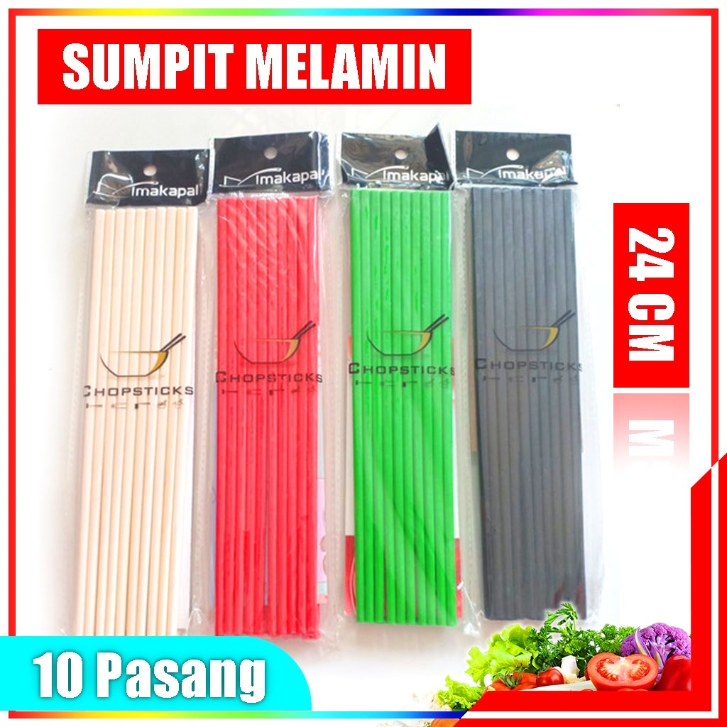 Jual Ralali Sumpit Melamin Makapal Set Isi 10 Pasang / Sumpit Makan ...