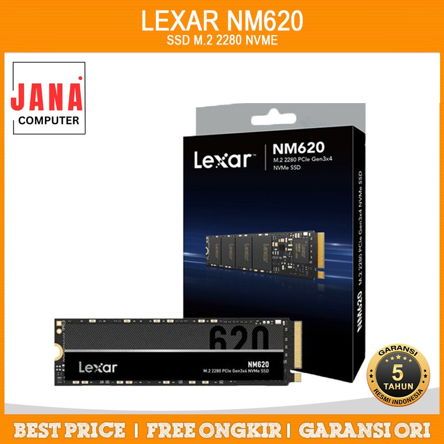 Jual SSD LEXAR NM620 256GB 512GB 1TB 2TB NVME M.2 2280 PCIe Gen 3x4 ...