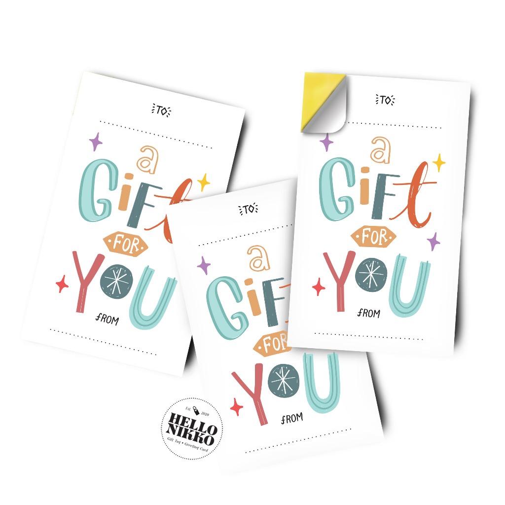 Jual Gift for you Sticker - Hang tag kartu ucapan kado sticker hampers ...