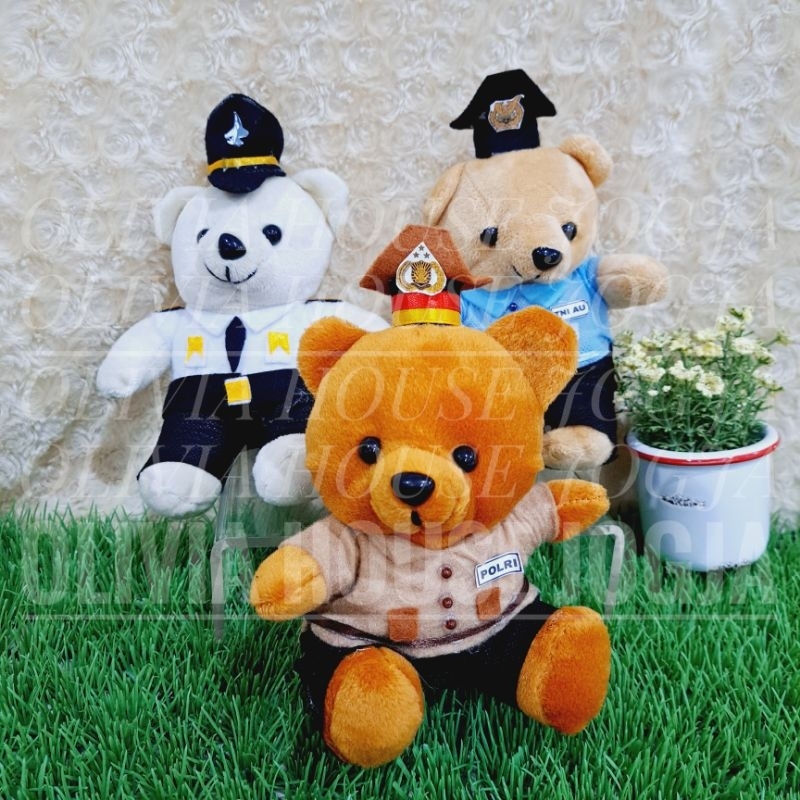 Jual Boneka Beruang Profesi TNI Polisi Pilot Boneka Bear Profesi Pilot ...
