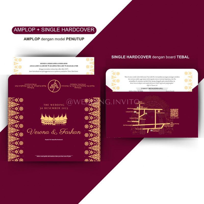 Jual [MINANG Foly] Cetak Undangan Batik-Gold Hardcover Amplop ...