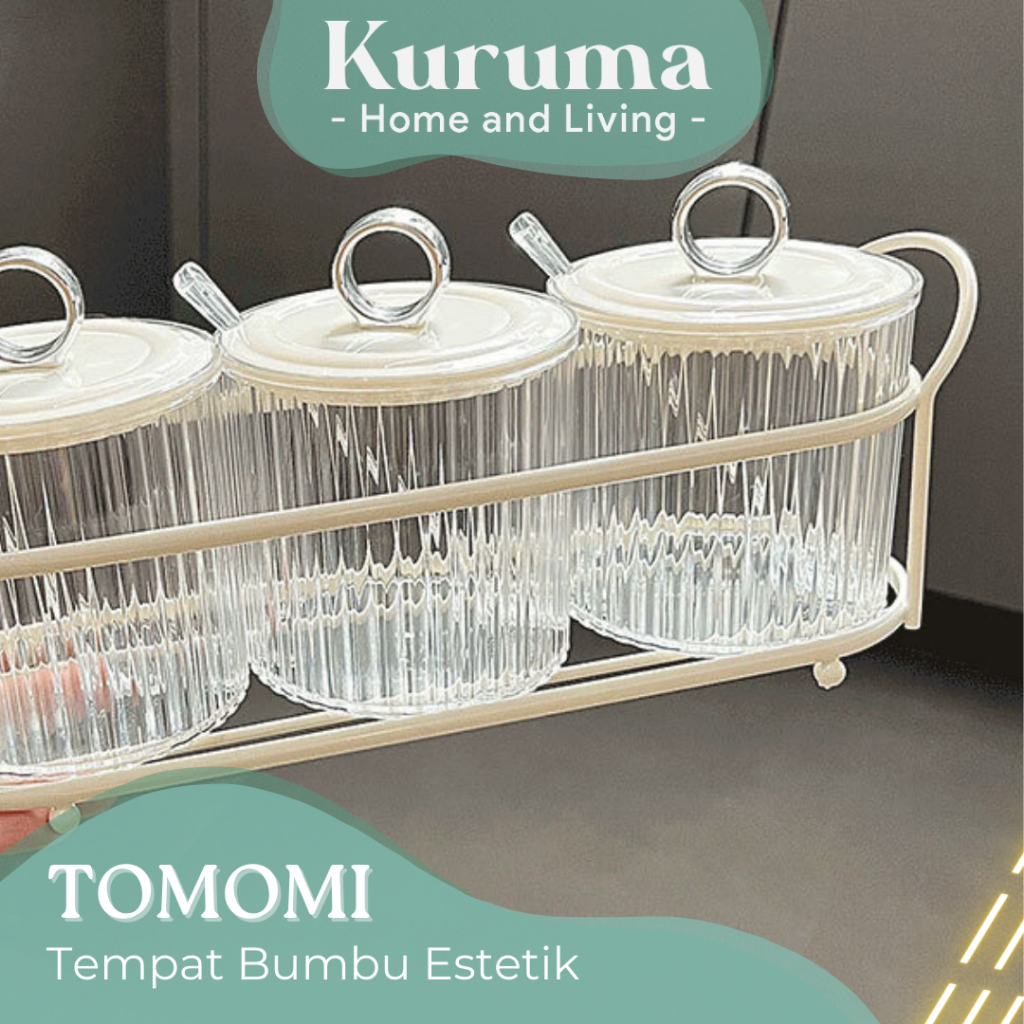 Jual KURUMA - TOMOMI Wadah Bumbu Garam Dan Lada Tutup Sendok Penyimpan ...