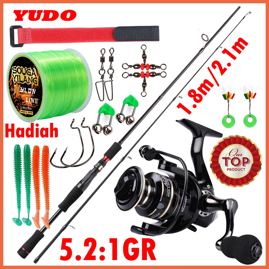 Jual Joran Pancing Set 1.8M 2.1M Fishing Rod And 3000 Series Spinning ...