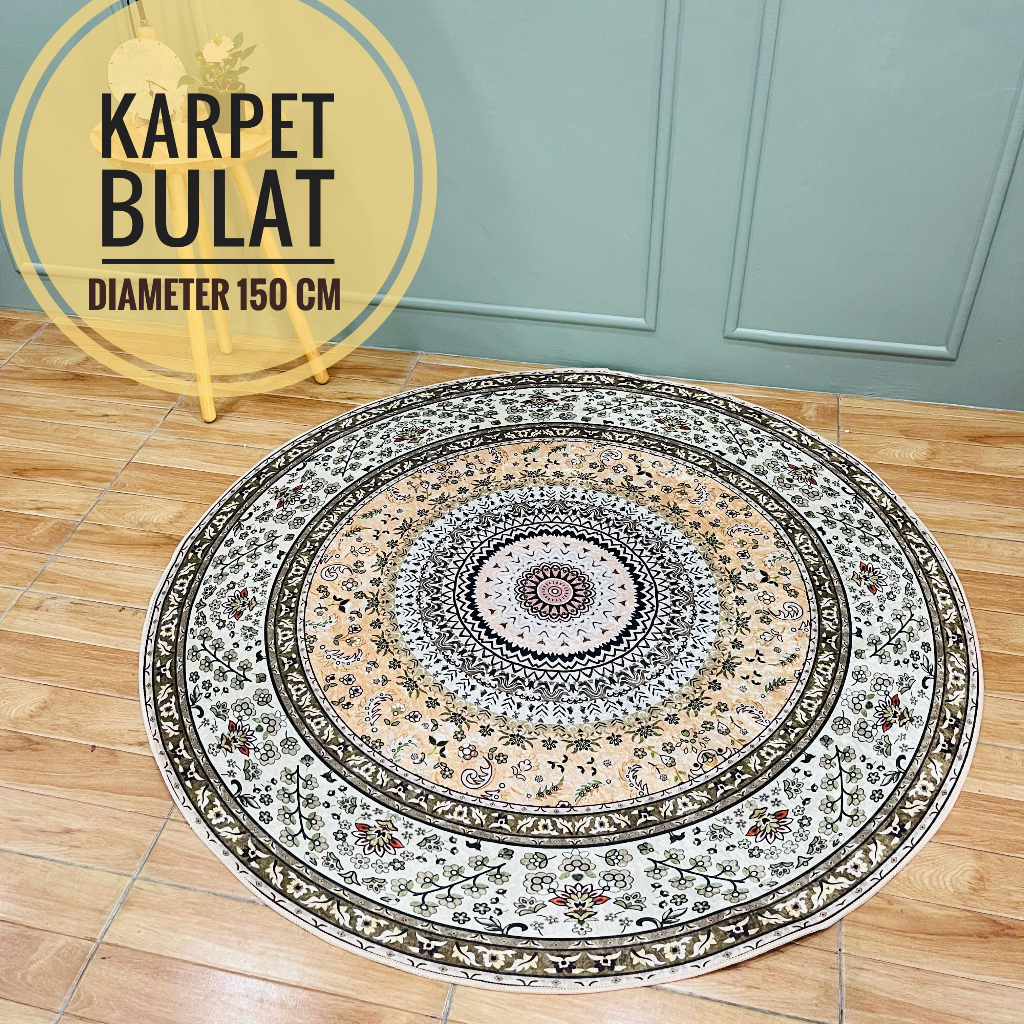 Jual Karpet Lantai Bulat Aesthetic Ruang Tamu Diameter 150 CM Jumbo ...