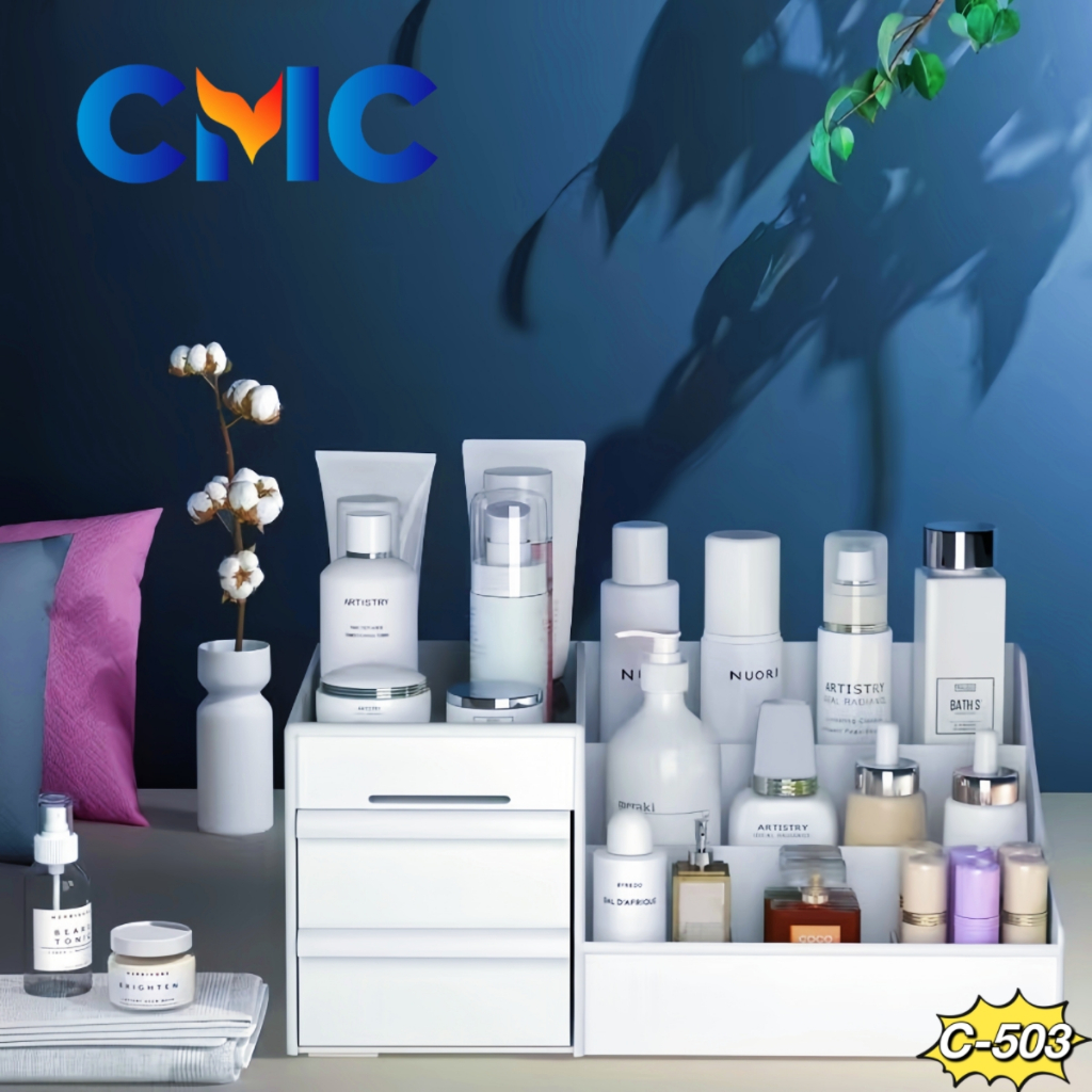 Jual CMC[C-503]Rak DOMI kosmetik putih tempat makeup storage tempat ...