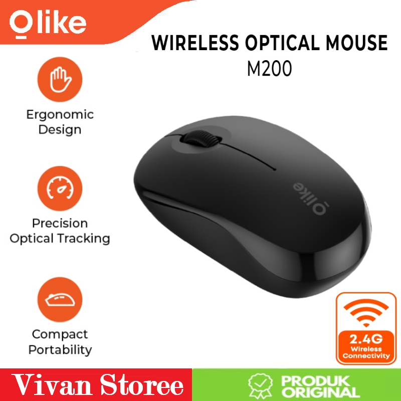 Jual Olike M200 Mouse Wireless Receiver USB Optical 2.4G 1200DPI ...