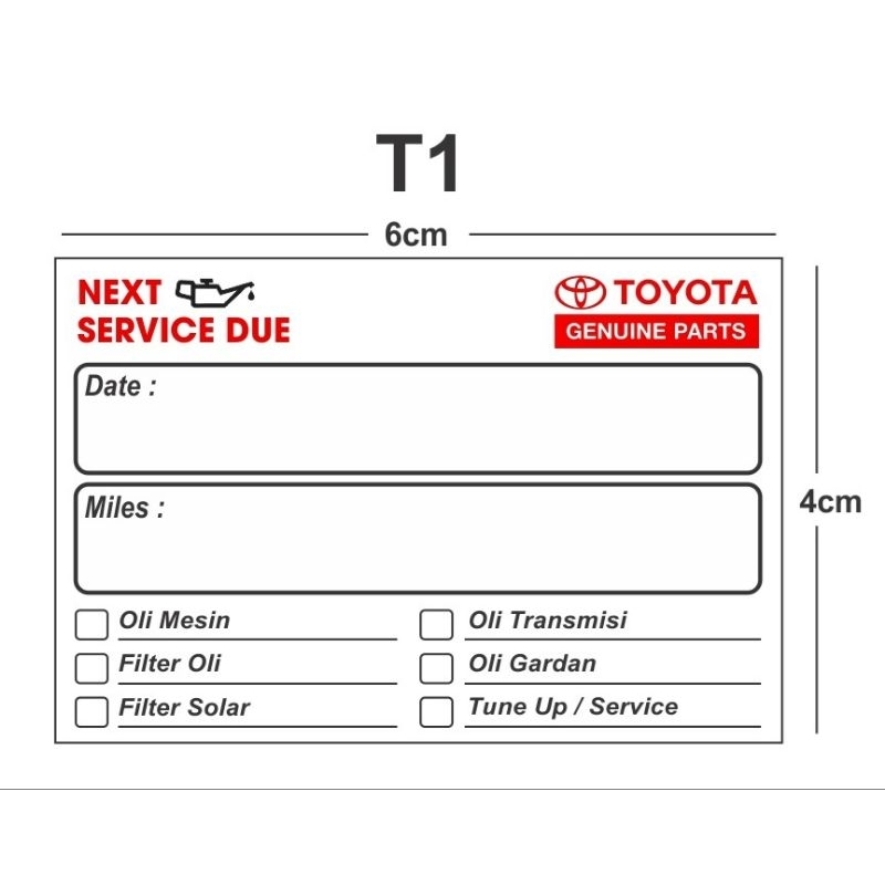 Jual stiker sticker pengingat servis service next servis service due ...