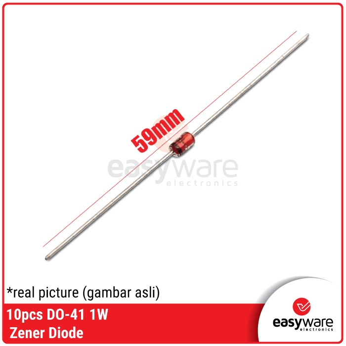 Jual 10x Dioda Zener 1W 3V3 5V1 7V5 9V1 12V 15V 24V Zener Diode DO-41 ...