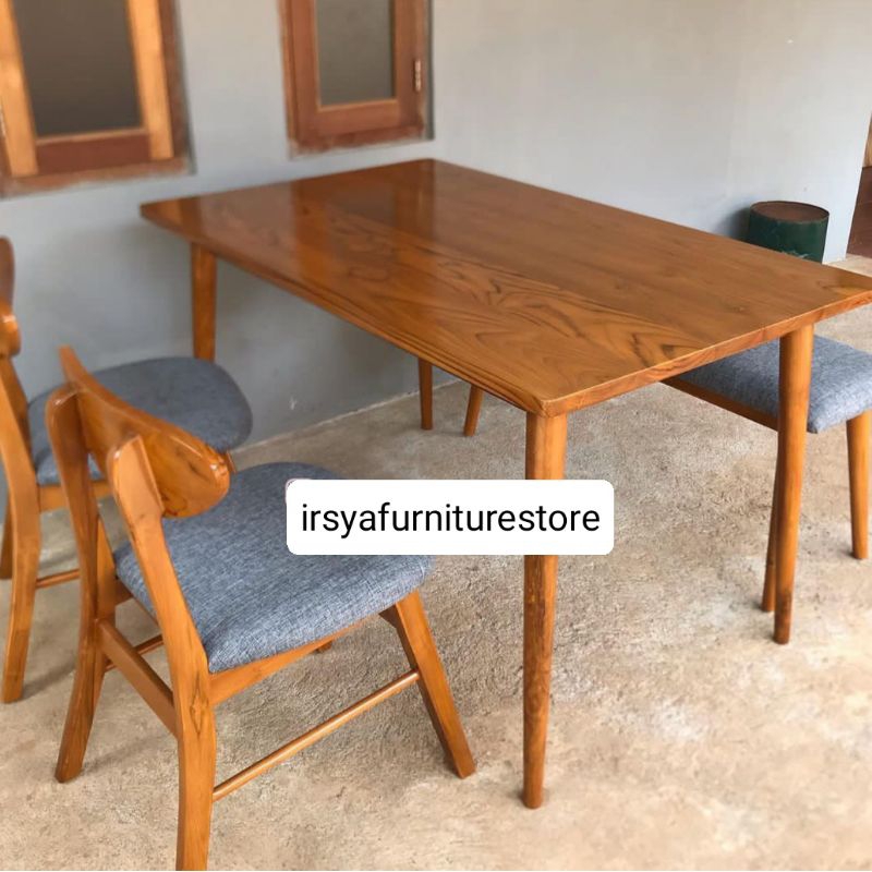 Jual Meja Makan 2 Kursi + Bench Tanpa Jok Busa | Shopee Indonesia