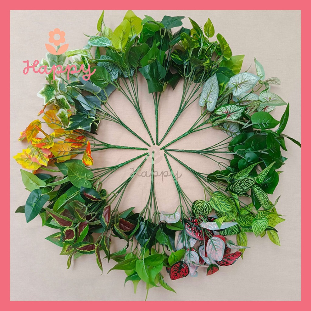 Jual Daun Tanaman Hias Palsu 7Cabang Artificial Leaf Bunga Plastik Daun ...