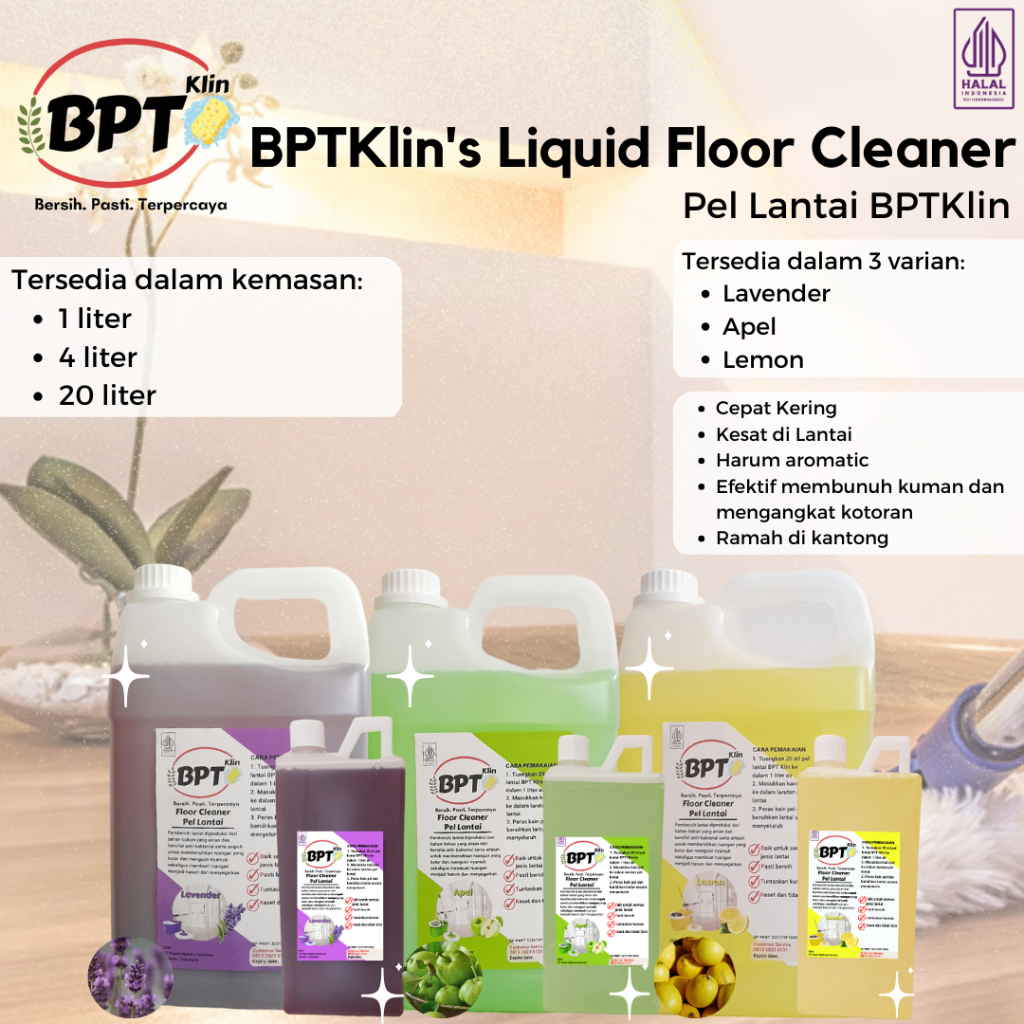 Jual BPTKlin Sabun Pembersih Pel Lantai/Pembersih lantai/Cairan Pel ...