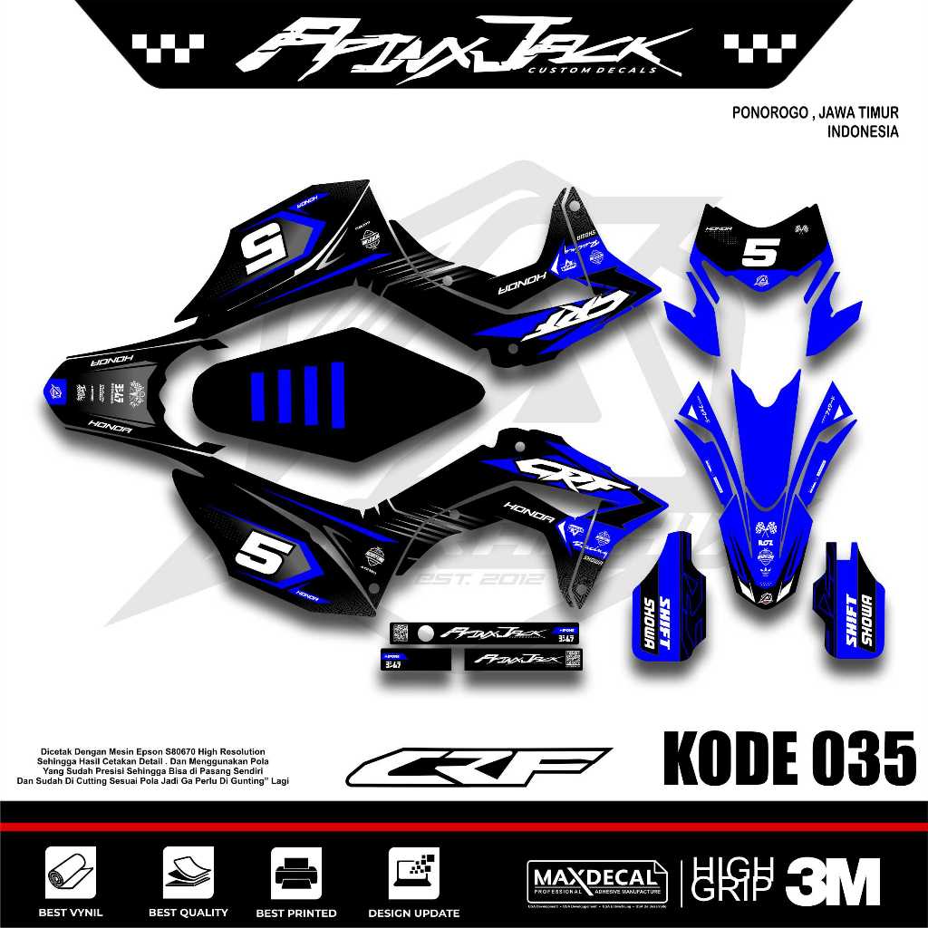 Jual DECAL CRF 150 L KEREN KODE 035 / STICKER CRF CUSTOM | Shopee Indonesia