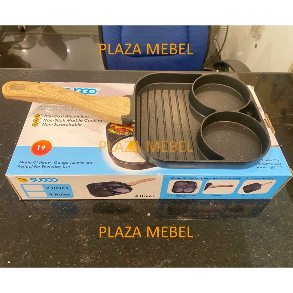 Jual Burger Egg Grill Frying Pan 2 / 4 Lubang Suggo Anti Lengket ...