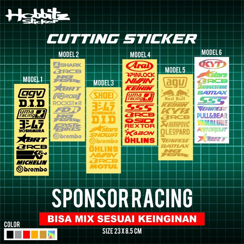 Jual CUTTING STICKER SPONSOR RACING SET VOL.2 STIKER MOTOR CUSTOM ...