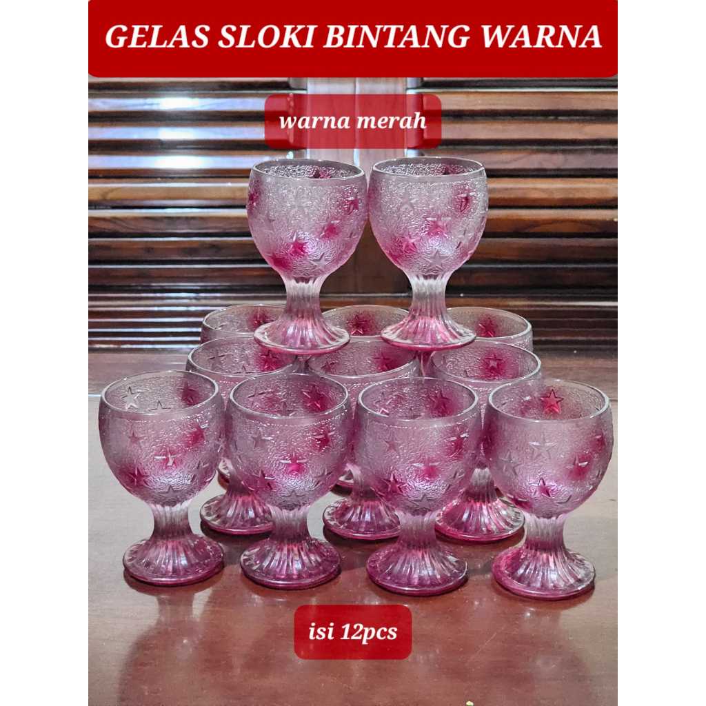 Jual SLOKI KACA BINTANG MERAH 12PCS | Shopee Indonesia