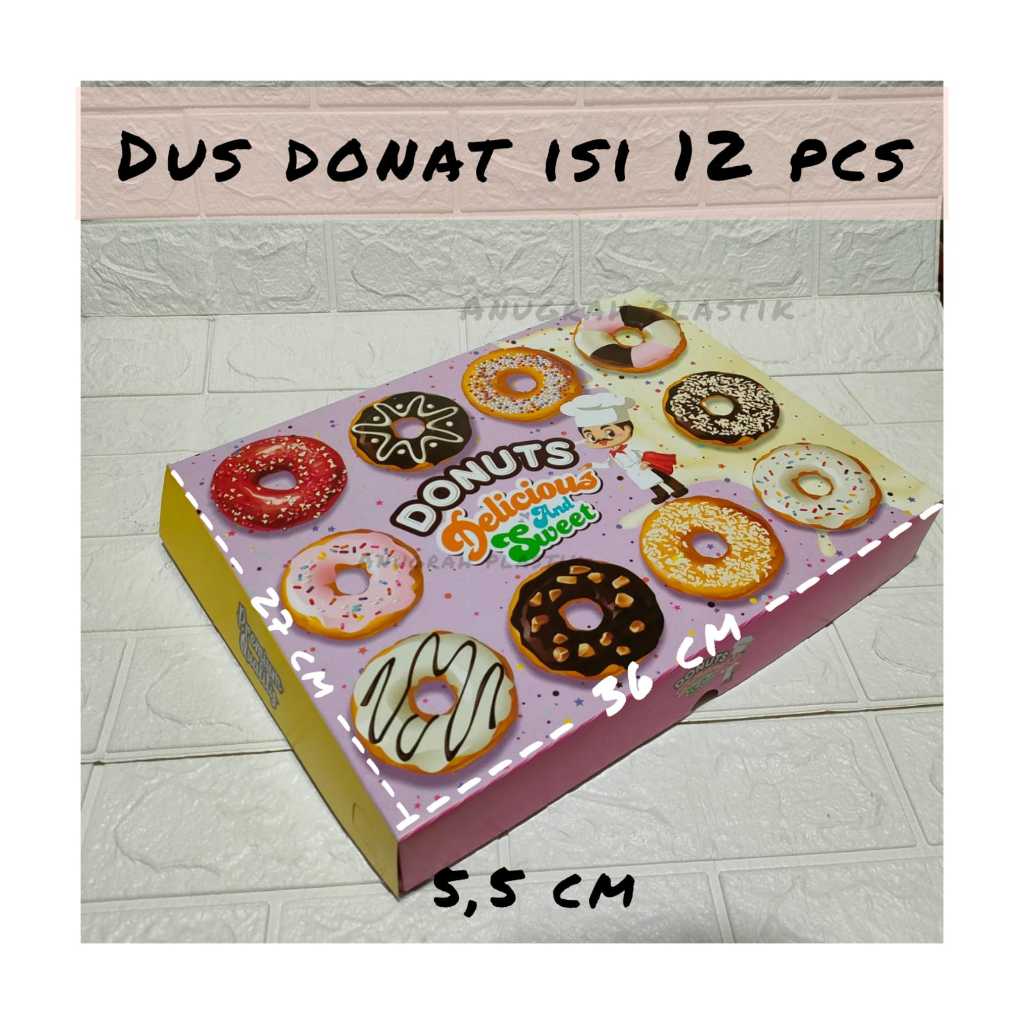 Jual Dus Donat uk 36 x 27 x 5,5 cm / Dus Donat PINK isi 12 Donat PER 10 ...