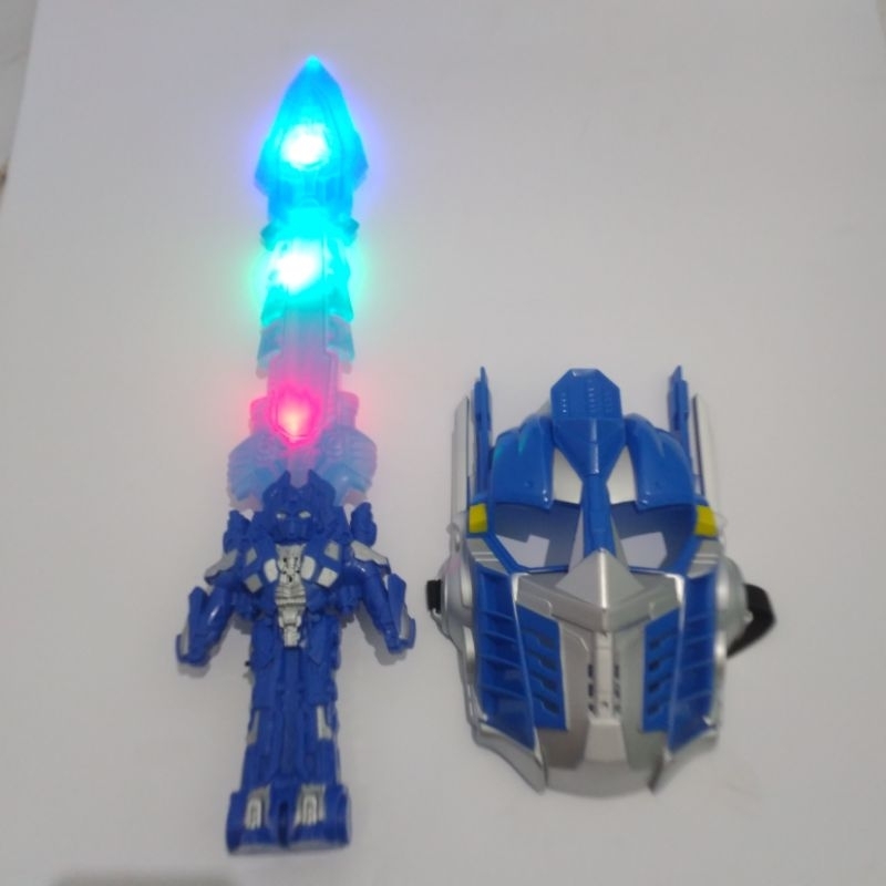 Jual mainan anak pedang lampu dan topeng robot transformer transformars ...