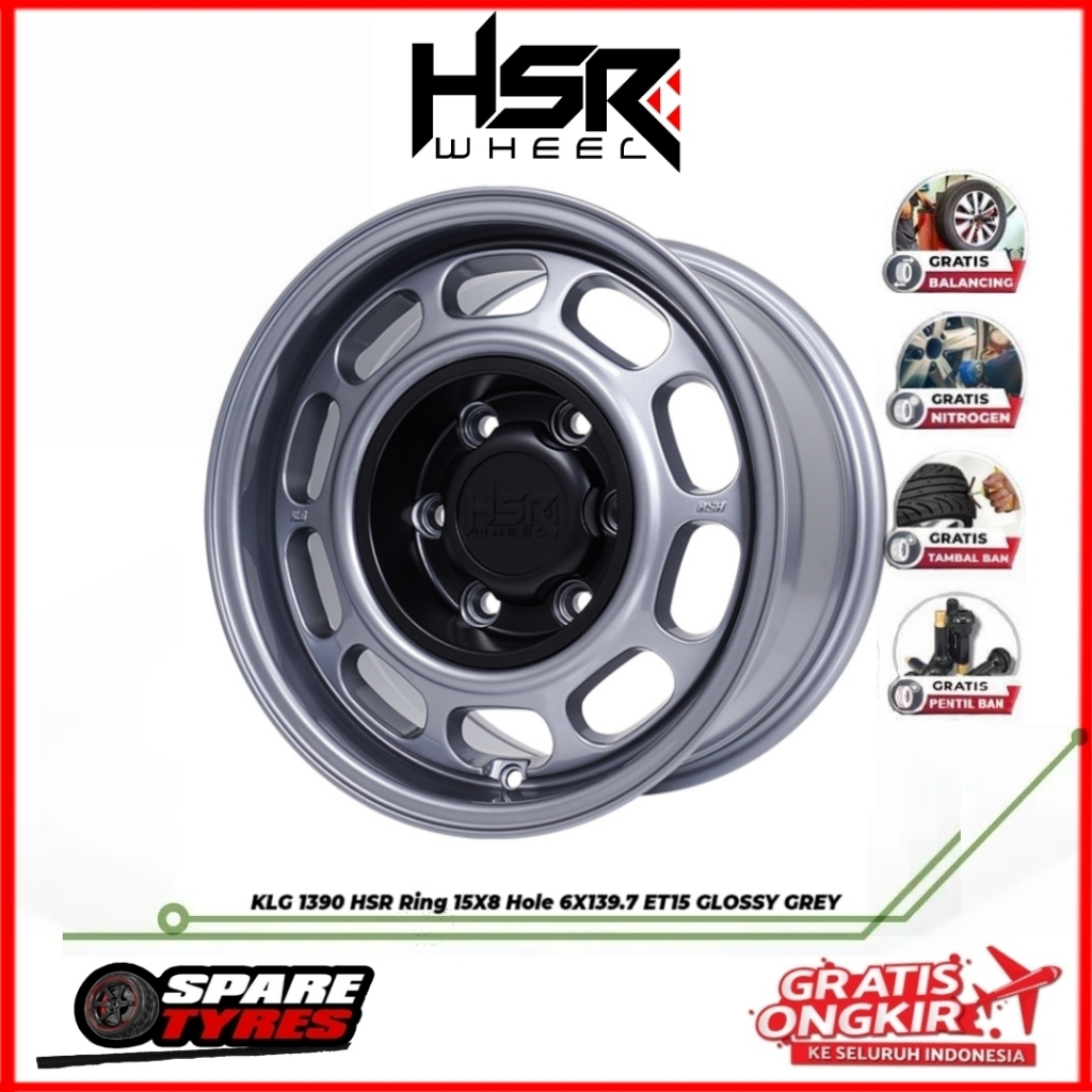 Jual Velg mobil offroad r15 lebar 8 triton, dmax, mux, land cruiser hsr klg ring 15 grey ...
