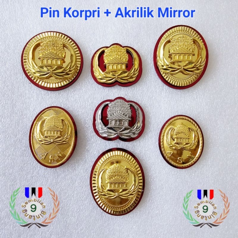 Jual Pin Korpri Akrilik Mirror Motif Timbul 3D | Shopee Indonesia