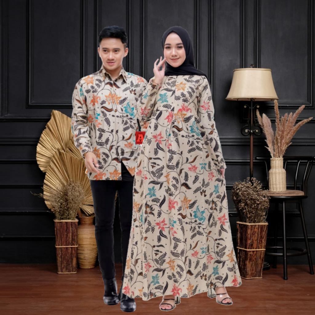 Jual Batik Couple Terlaris Harga Sepasang Gamis Batik Dan Kemeja Batik ...