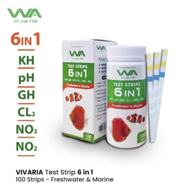 Jual VIVARIA WATER TEST KIT 6 IN 1 / ALAT UJI TAKAR AIR 100 STRIP ...