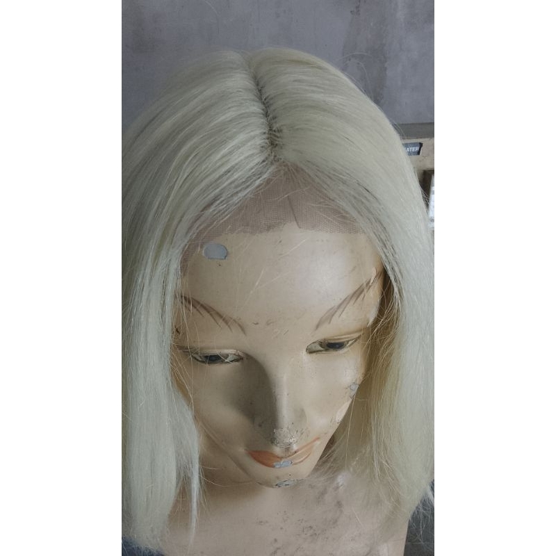 Jual WIG FULL KEPALA LACE FRONT/WIG PENDEK WARNA BLONDE PUTIH/WIG BOB ...