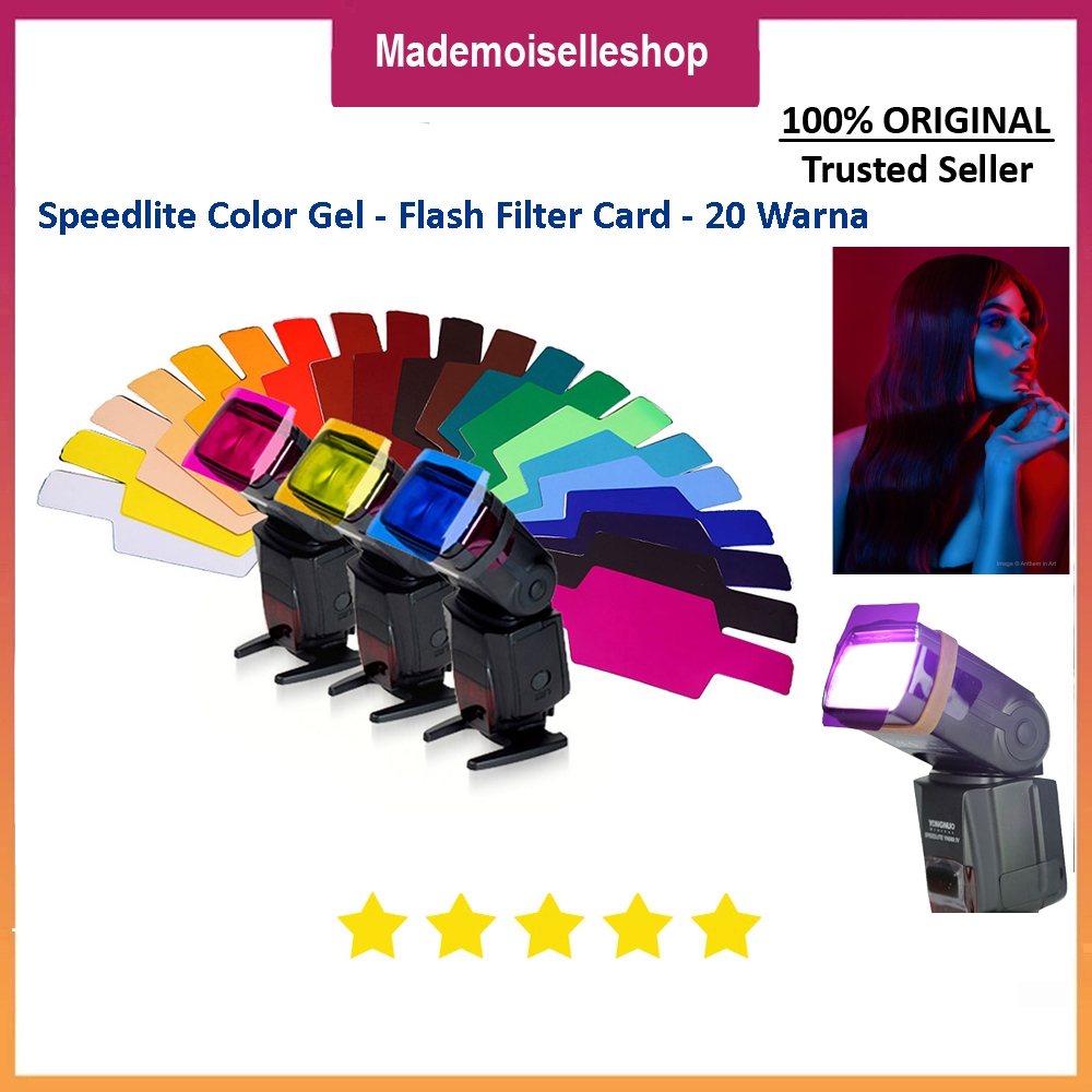 Jual Flash Speedlite Filter Gel 20 Warna - Flash Color Gel - Flash ...