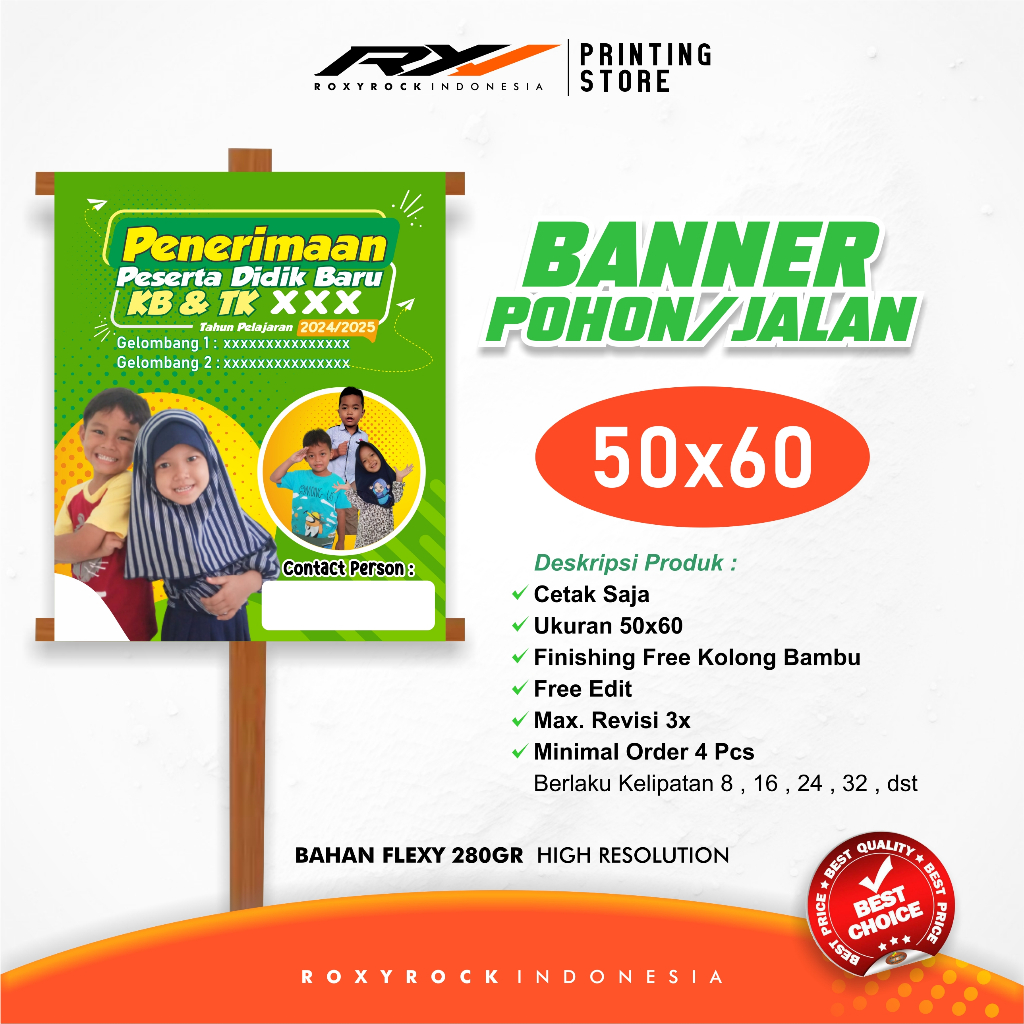 Jual SPANDUK POHON BANNER POHON PPDB, PROMOSI, DLL uk. 50x60 ( FREE ...
