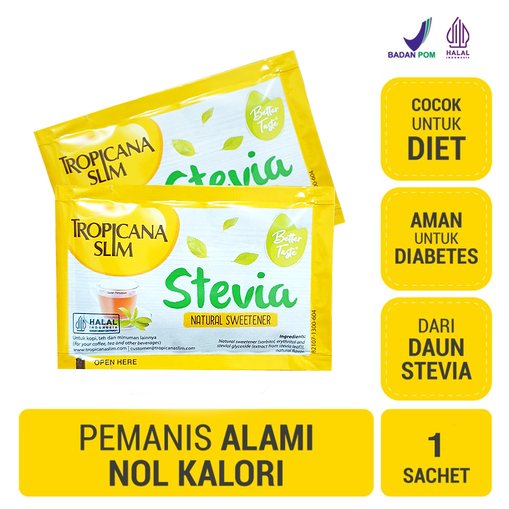 Jual Tropicana Slim Stevia Sweetener Ecer (1 Sachet) - Pemanis Alami ...