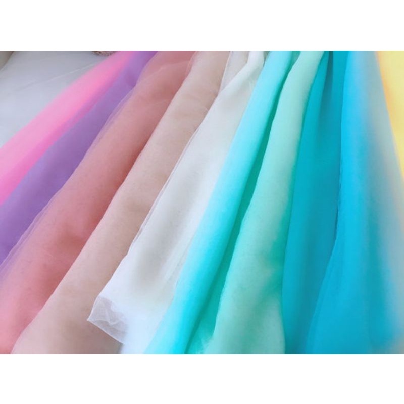 Jual lembaran kain tile tulle polos bisa untuk buket | Shopee Indonesia