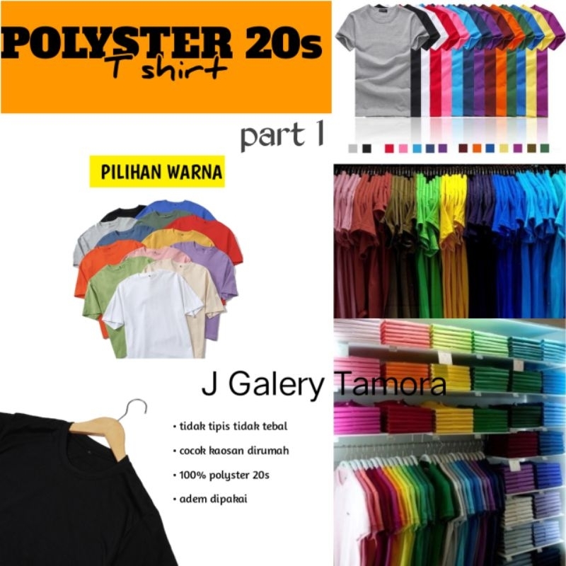 Jual KAOS POLOS LENGAN PENDEK PRIA WANITA PE POLYESTER 20s | Shopee ...