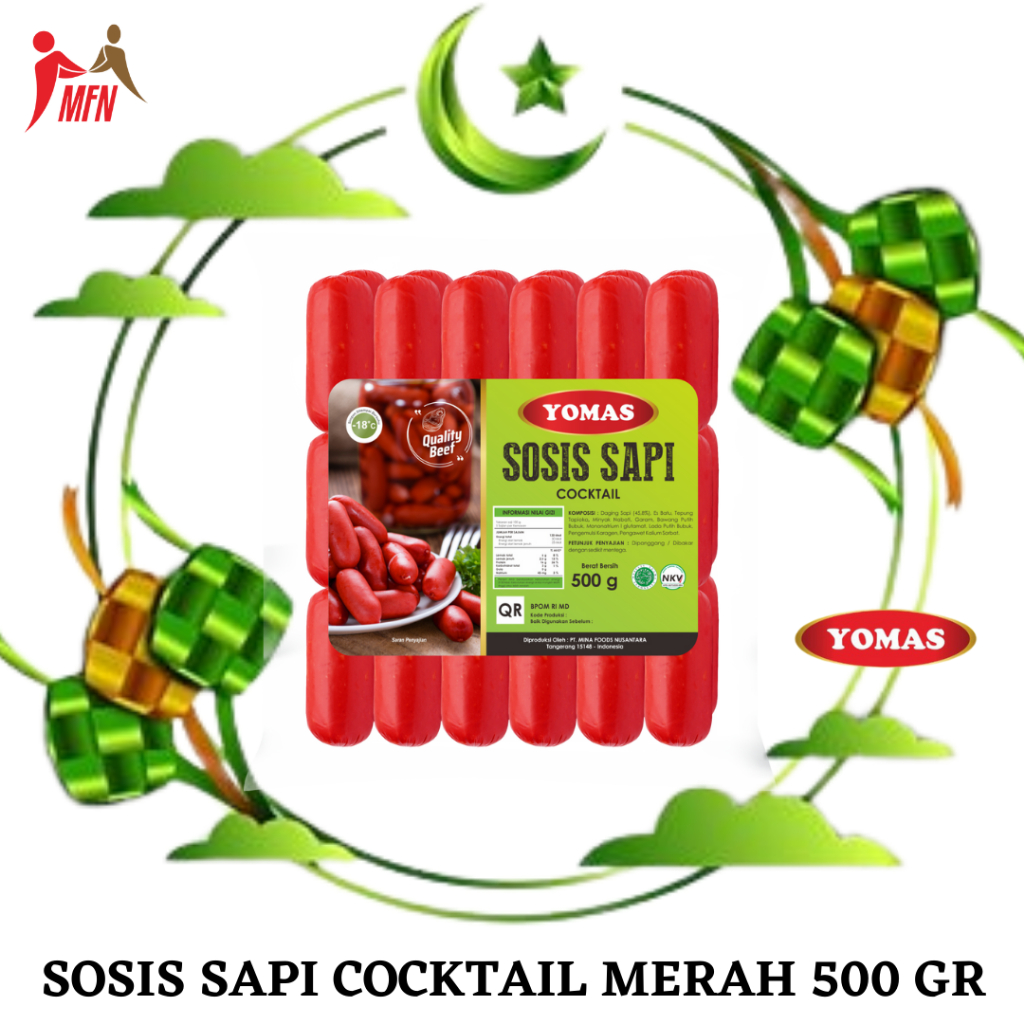 Jual YOMAS SOSIS SAPI COCKTAIL MERAH 500GR | Shopee Indonesia