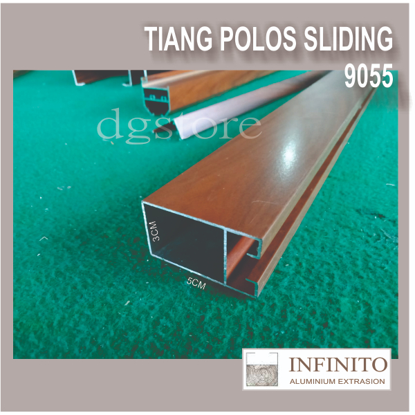 Jual Bahan Sliding / Bahan Jendela Aluminium 9055 Warna Urat Kayu ...