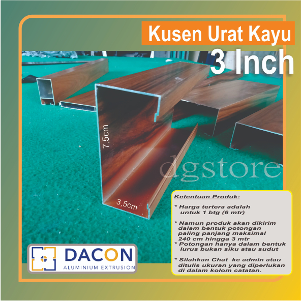 Jual Open Back / Kusen Aluminium Motif Kayu Jati 3 Inchi | Shopee Indonesia