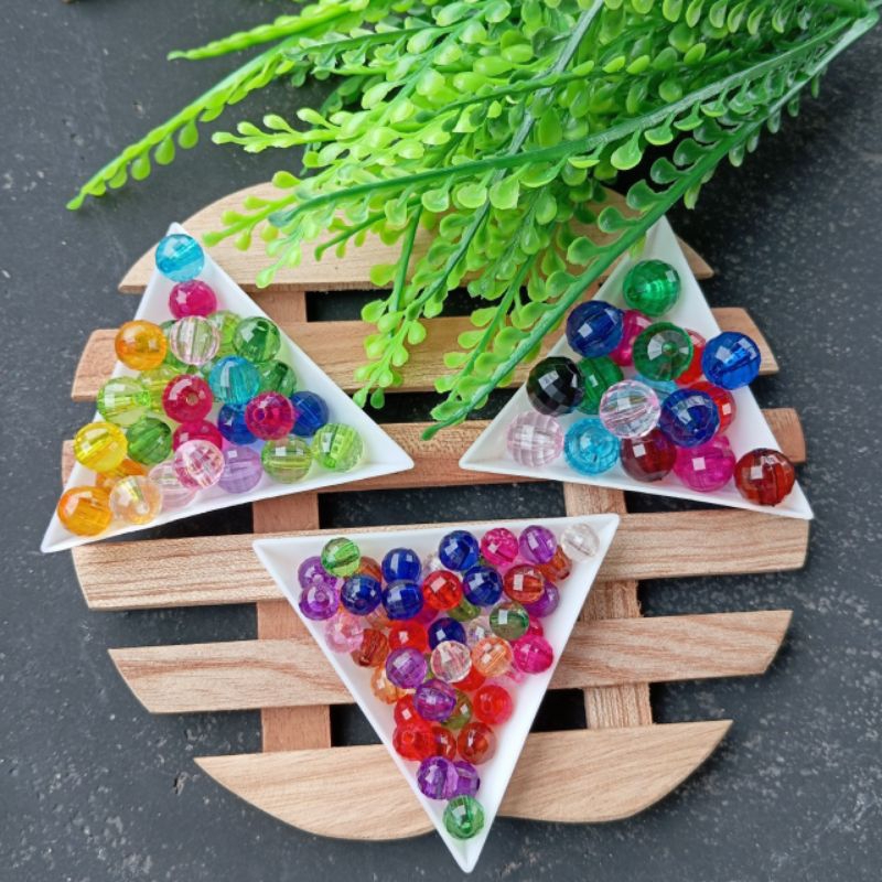 Jual Manik Akrilik bola bening- Bola Warna- Bahan Craft DIY- Bahan ...