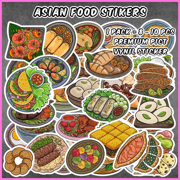 Jual [1 pack] World Food Stickers - Asia (Stiker Makanan Duinia - Asia ...