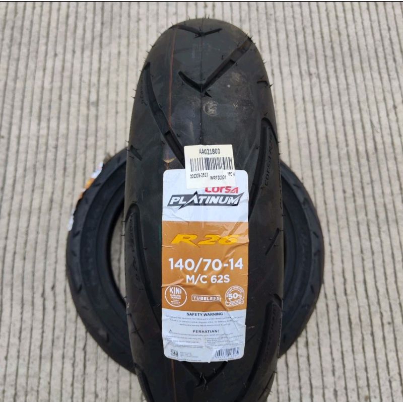 Jual ban corsa platinum 140/70-14 R26 Tubeless produksi terbaru 2024 untuk Aerox | Shopee Indonesia