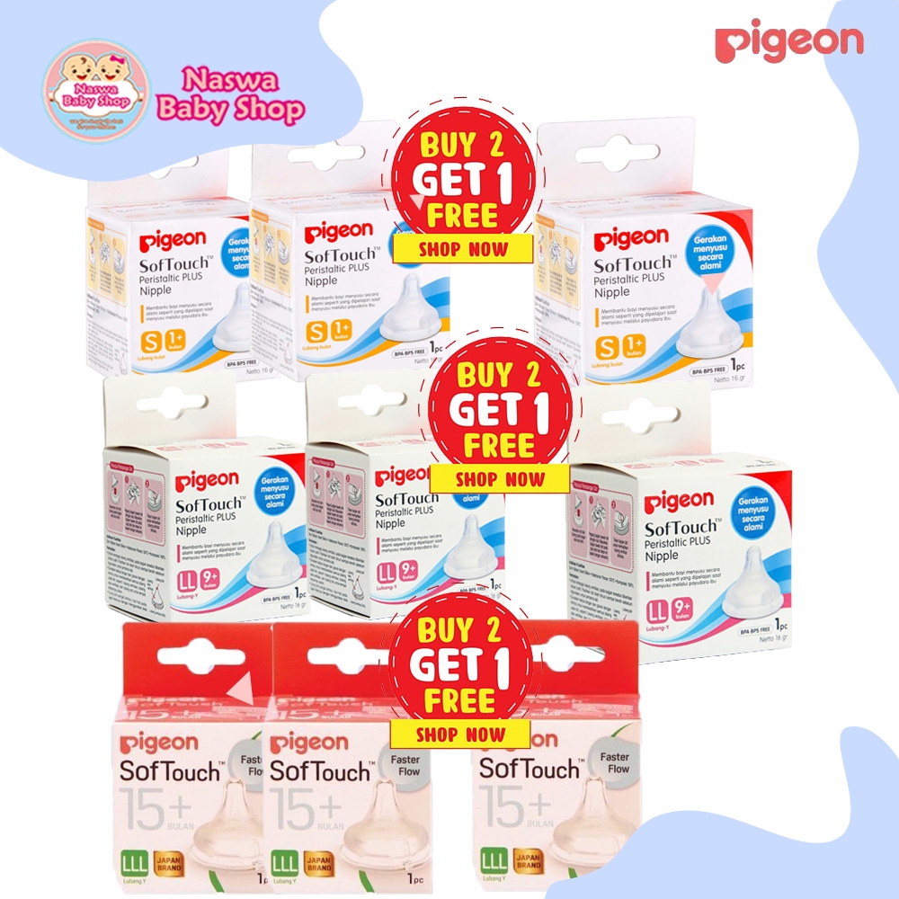 Jual Pigeon Softouch Peristaltic Plus Nipple Wide Neck Isi 1pc | Shopee Indonesia