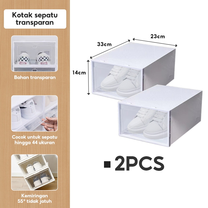 Jual Kotak Sepatu Transparan Tebal Lipat Box Sepatu Rak Sepatu Plastik ...