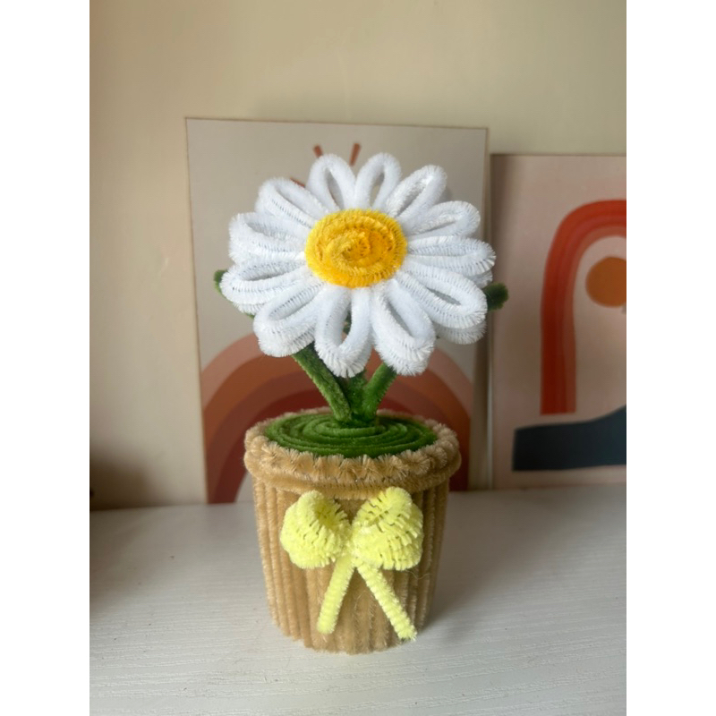 Jual Daisy Pot | Pipe Cleaner Flower | Bunga Kawat bulu | Pot Kawat ...