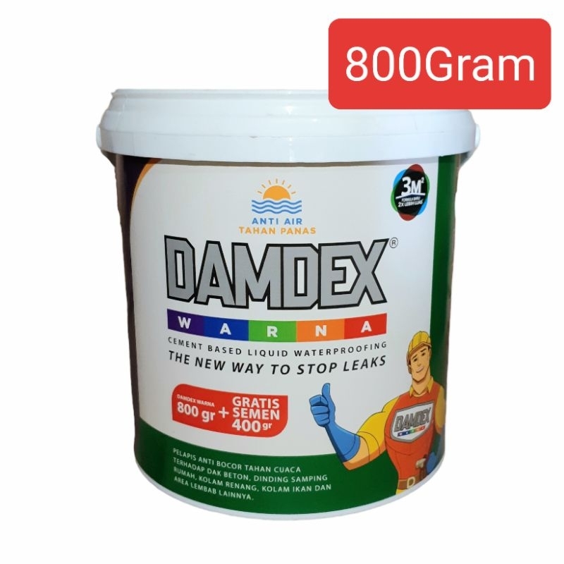 Jual DAMDEX Warna Cat Pelapis Anti Bocor 800gram / Water Proofing ...
