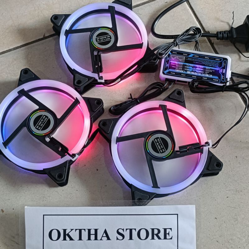 Jual New Fan Case Rgb 12cm Fan casing Rainbow Gaming 6 Pin pake ...