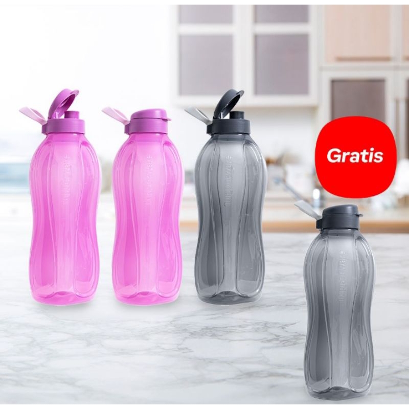 Jual Eco bottle 2 liter tupperware with free / botol minum tupperware ...
