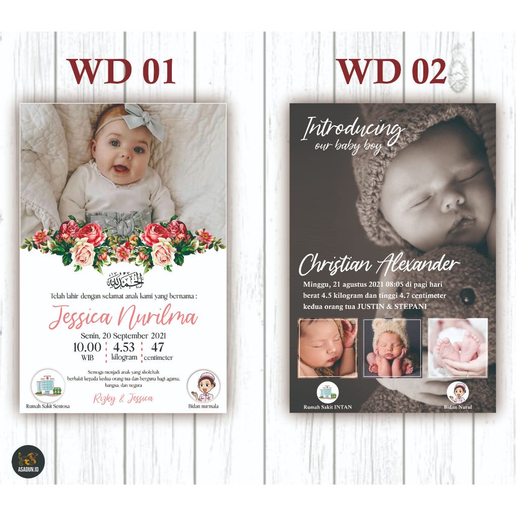 Jual Biodata Bayi Anak Murah Cetak Foto Bingkai Custom Hadiah Pigura ...