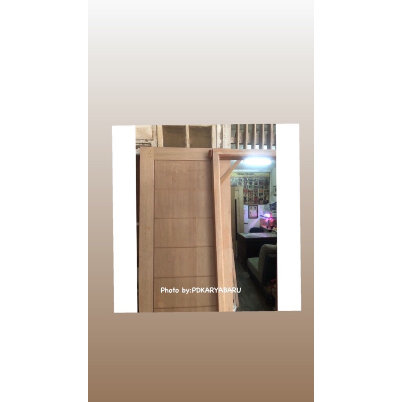 Jual Pintu kayu / Pintu Kamar dan kusen balok 6/12 meranti oven ...