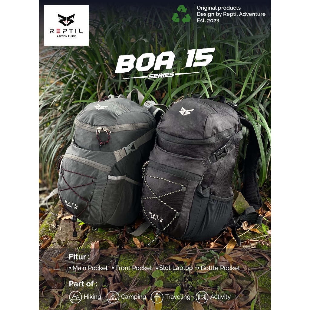 Jual DAYPACK REPTIL ADVENTURE BOA 15 series | Shopee Indonesia
