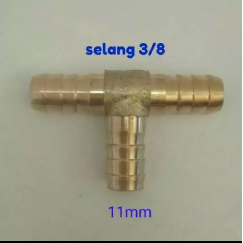 Jual Nepel sambungan selang T cabang 3 diameter 11 mm untuk selang 3/8 ...